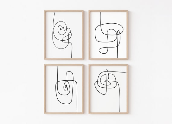 Minimalist Line Art Modern Design Wall Art Printable Line - Etsy