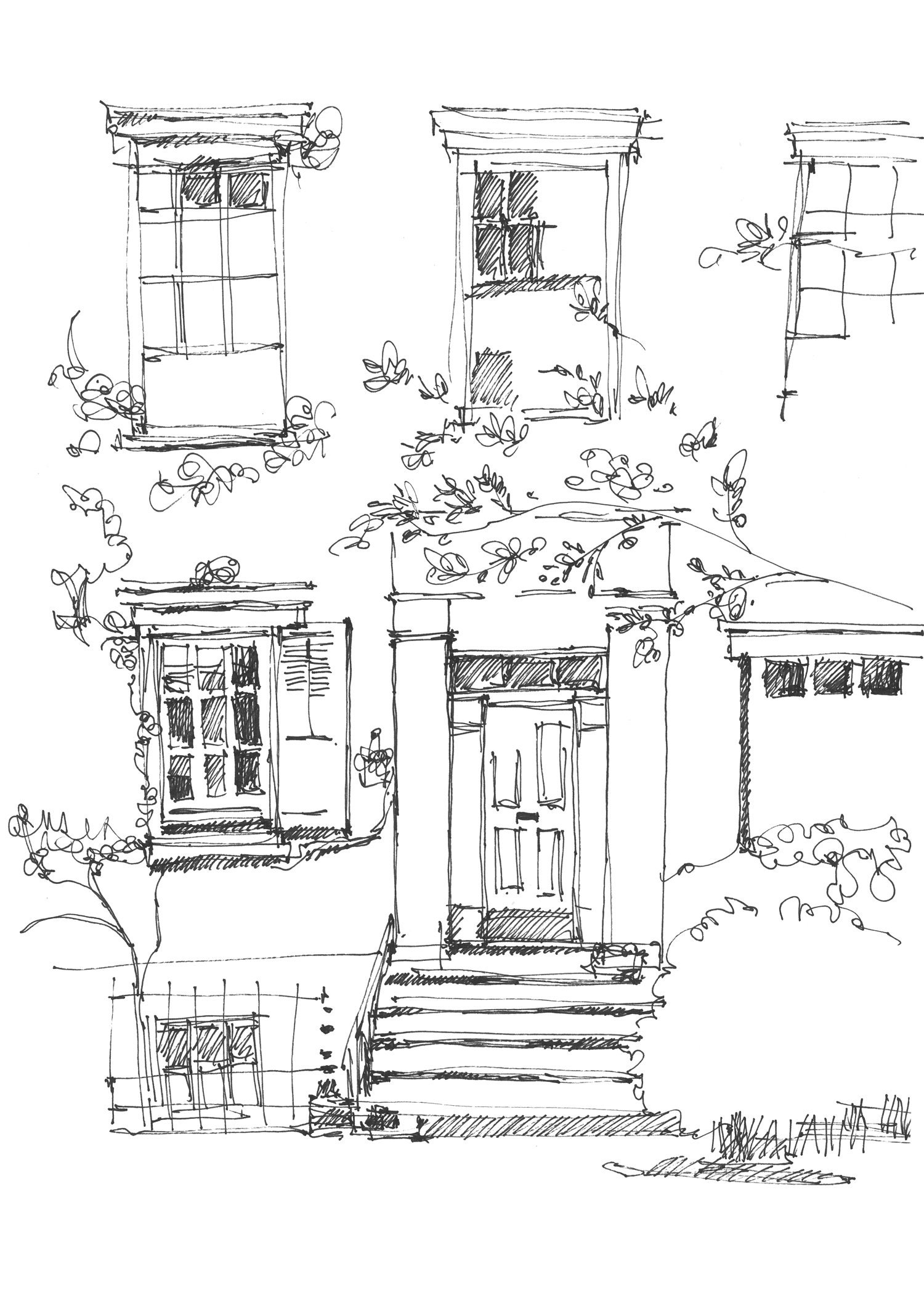 Instantly Printable Coloring Page of a House, Drawing of a House ...
