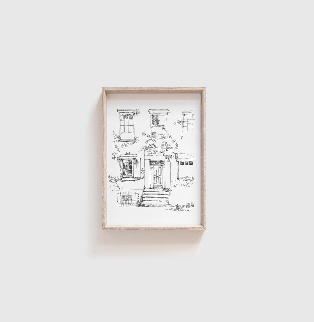 Instantly Printable Coloring Page of a House, Drawing of a House ...
