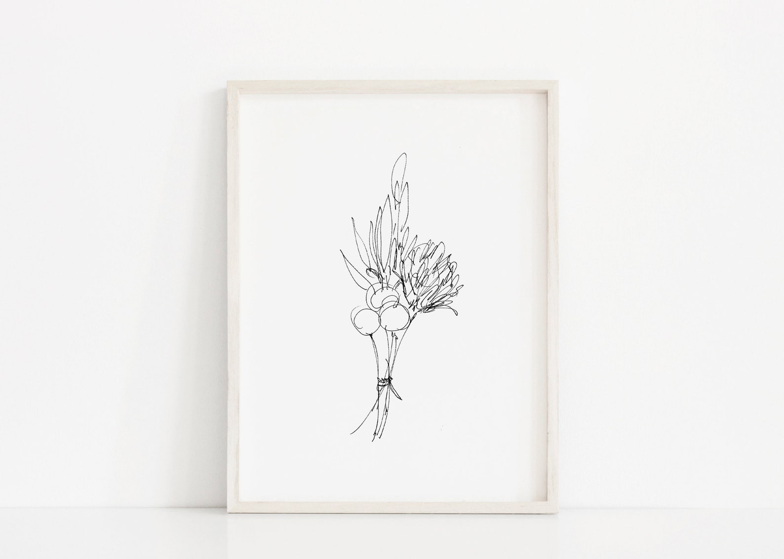 Minimalist Botanical Drawing, Set of 6, Printable Art, Wall Decor, Wall ...