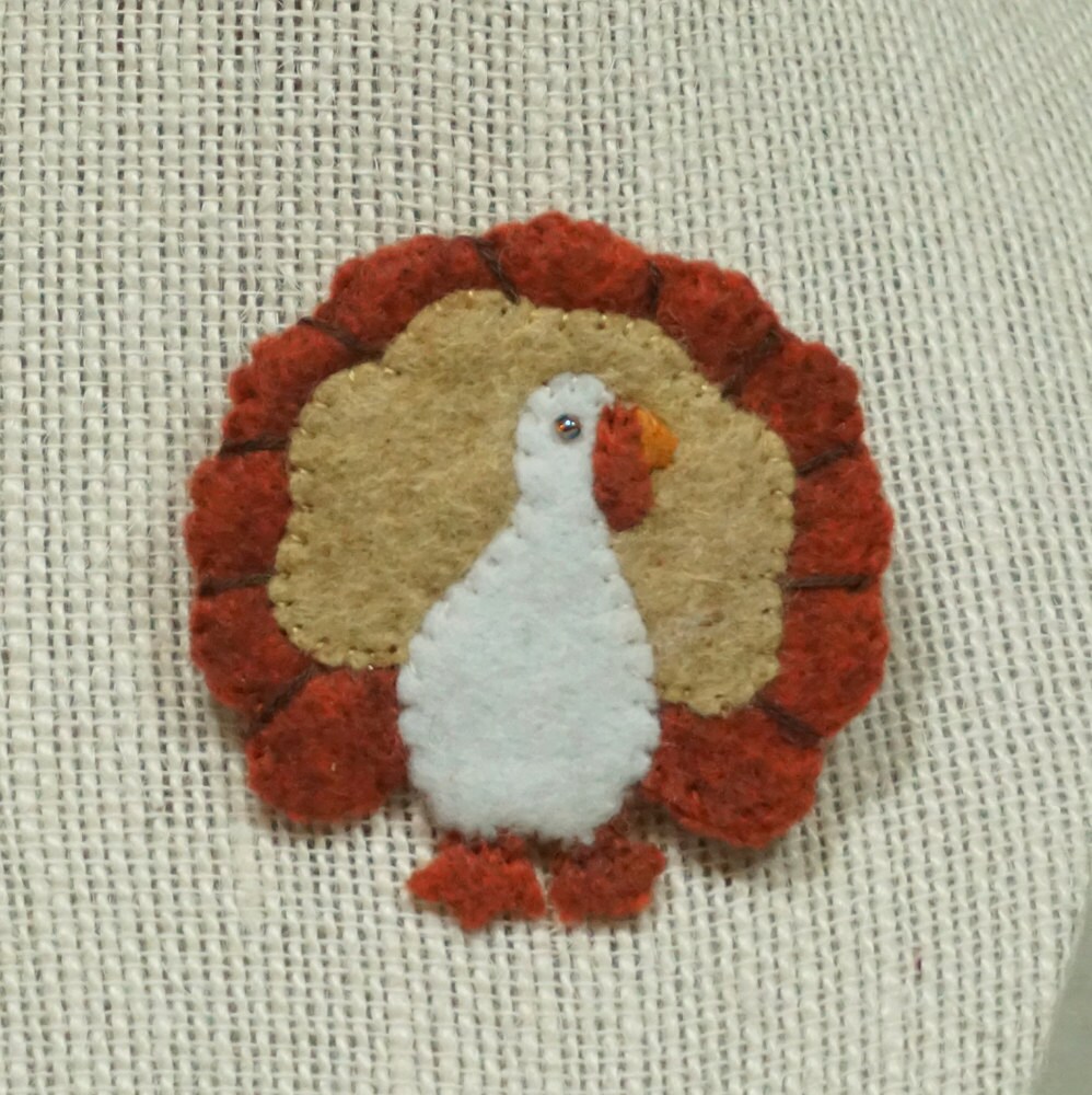 Felt Turkey Brooch Pin Wool Felt Thanksgiving Brooch Ready | Etsy