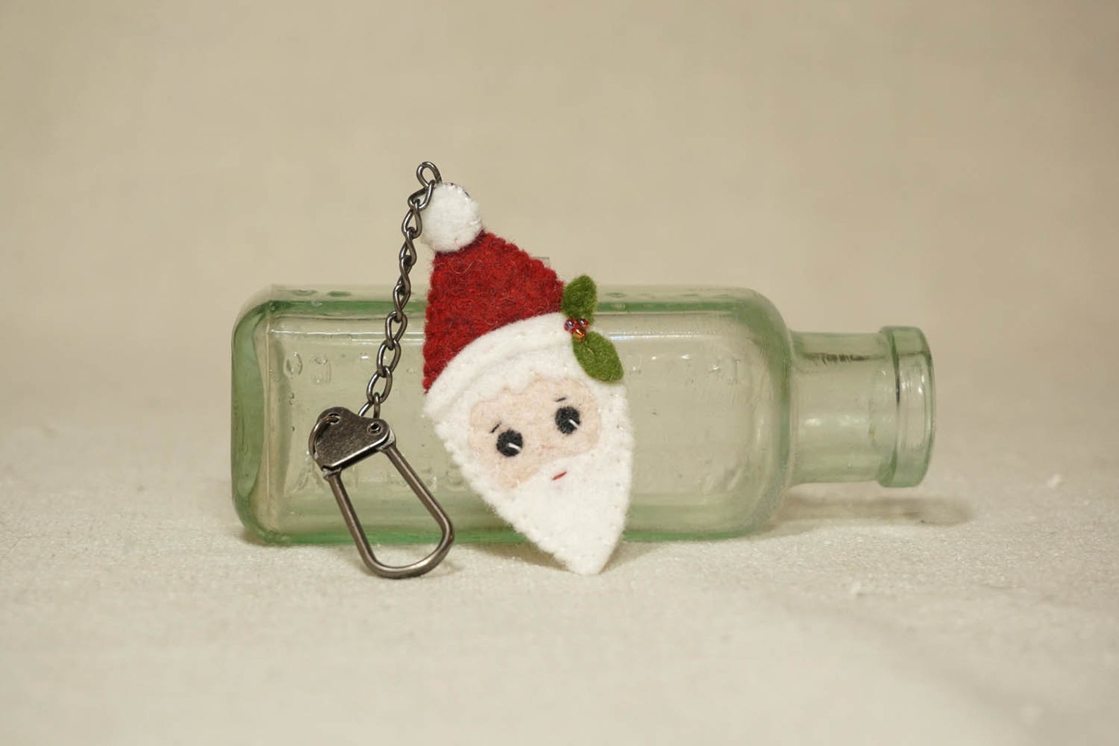 Christmas Santa Key Chain Wool Felt Christmas Decoration - Etsy