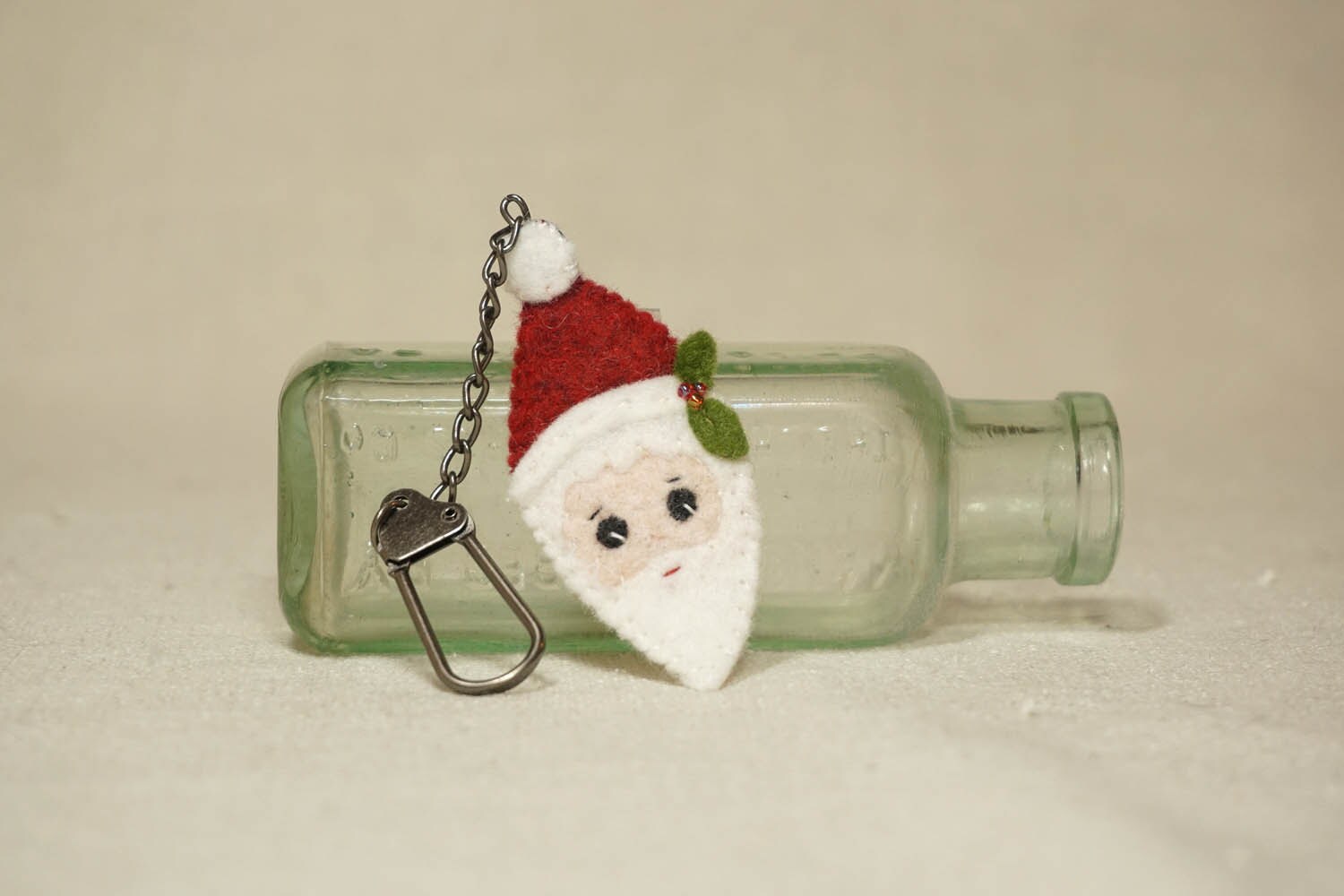 Christmas Santa Key Chain Wool Felt Christmas Decoration - Etsy