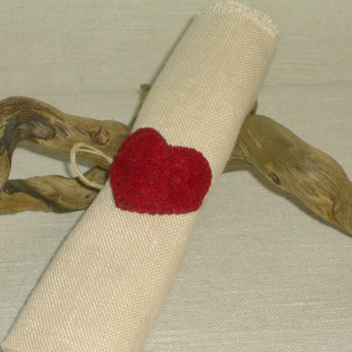 Valentines Day Heart Napkin Rings, Felt Reversible Beaded Candy Hearts ...