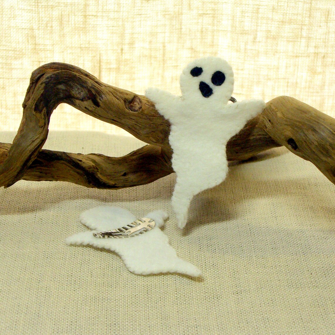 Ghost Hair Clip Wool Felt Halloween Hair Barrett ready to - Etsy