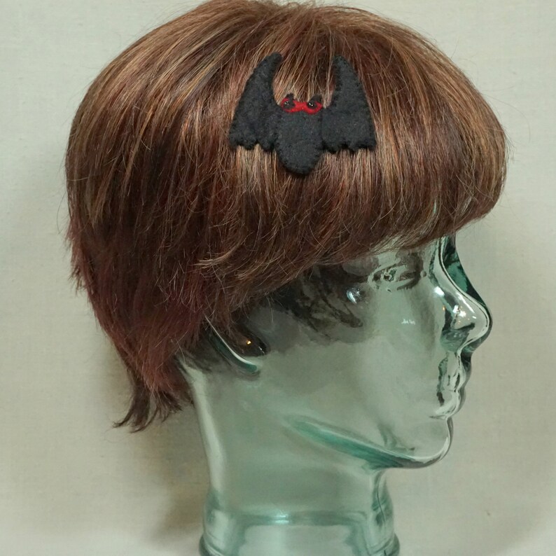 Bat Hair Clip Wool Felt Halloween Hair Accessory ready to | Etsy