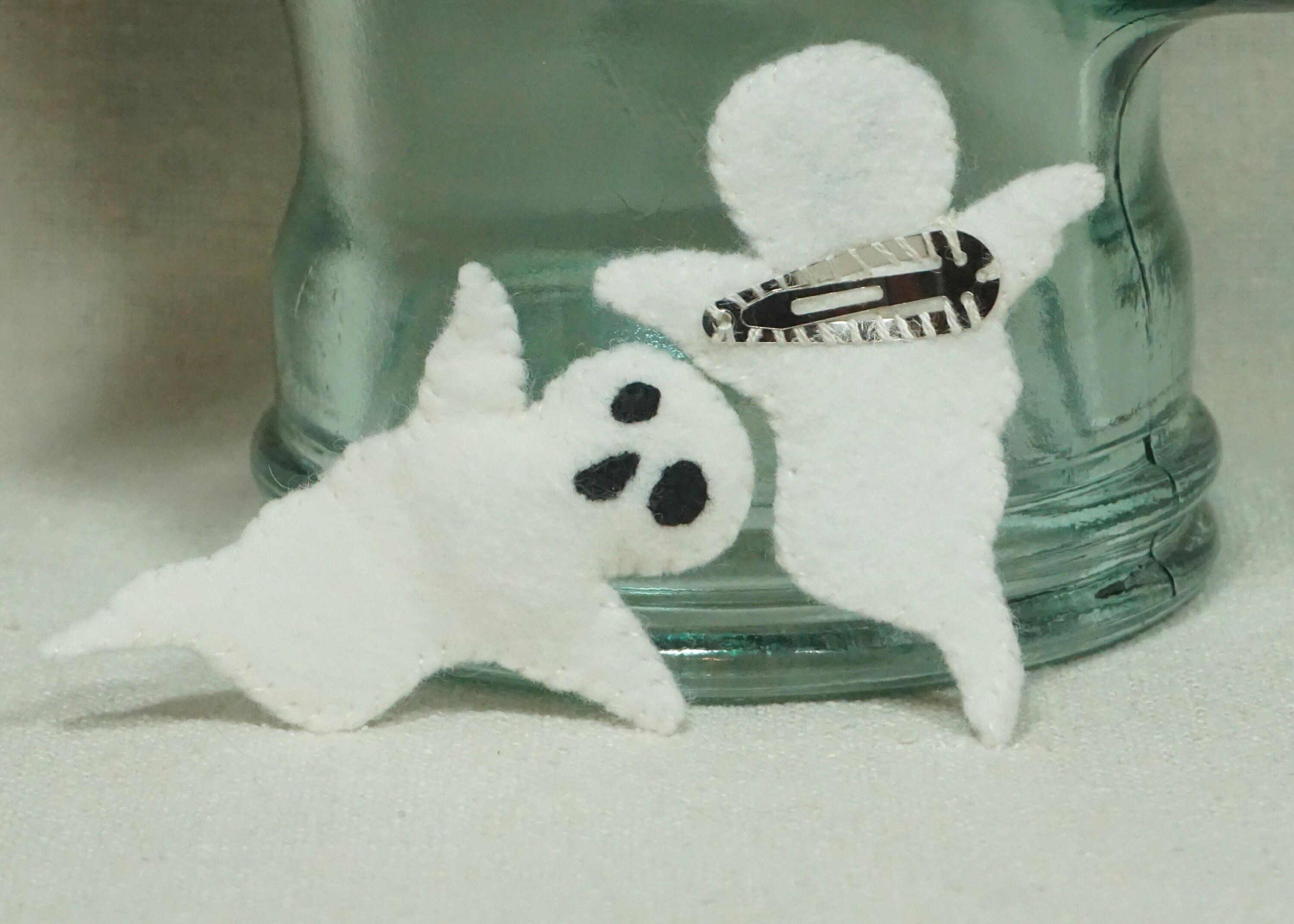 Ghost Hair Clip Wool Felt Halloween Hair Barrett ready to - Etsy