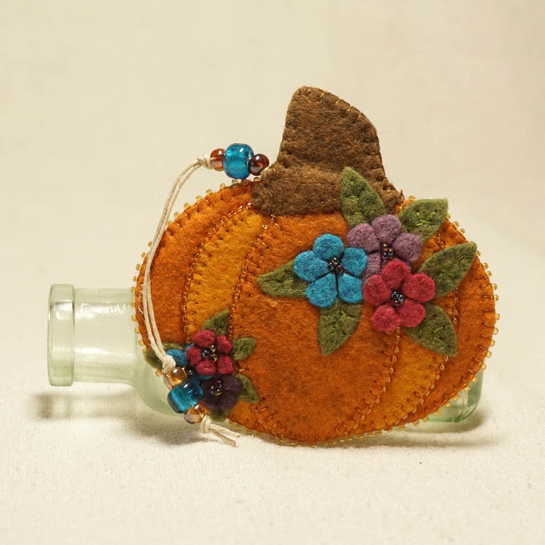 Wool Felt Pumpkin Ornament Beaded Autumn Pumpkin | Etsy