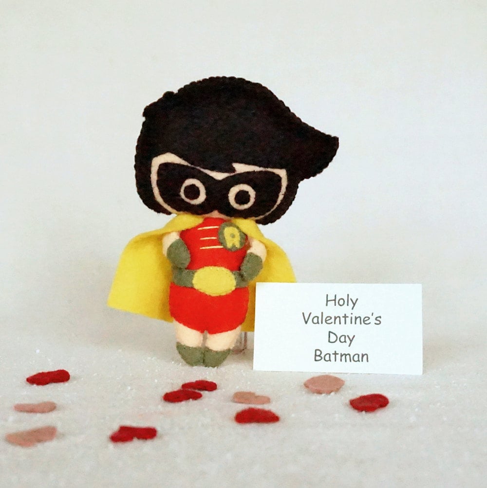 Felt Robin Doll, Wool Felt Superhero Doll, Wool Felt Art Doll, Handmade ...