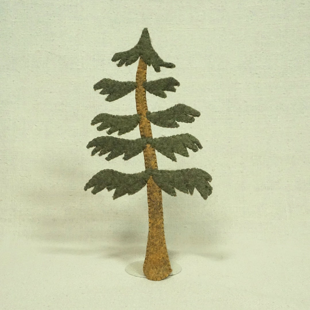 Felt Pine Tree With Stand: Handmade Embroidered Wool, Nature Inspired ...
