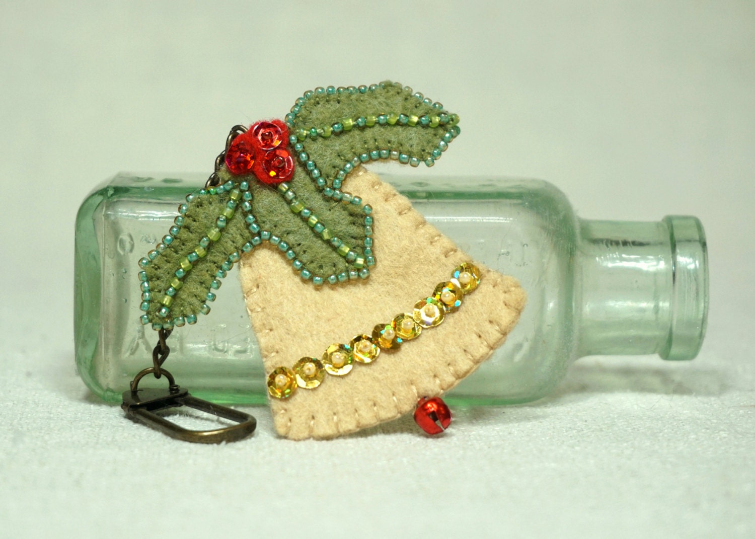 Wool Felt Christmas Bell Key Cain Felt Bell Key Ring Wool - Etsy