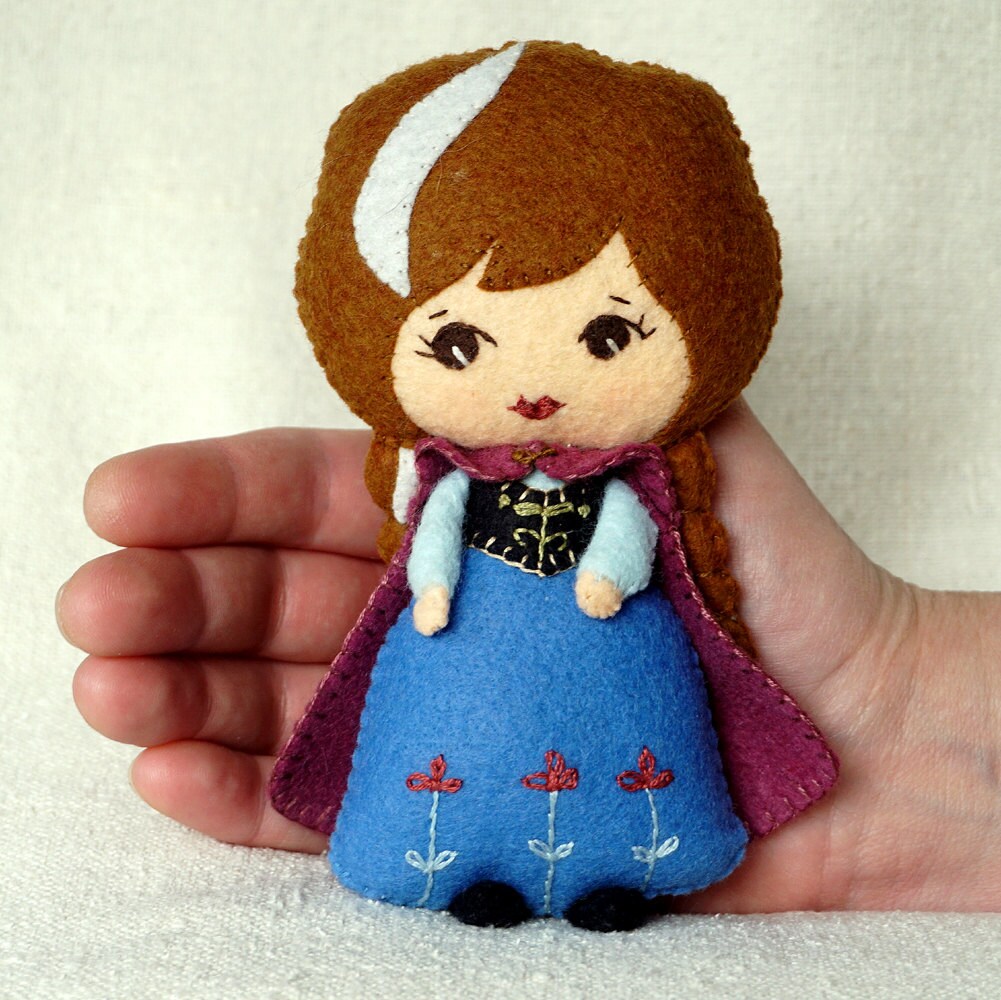 Felt Princess Anna Doll: Handmade Collectible Wool Plushie - Etsy