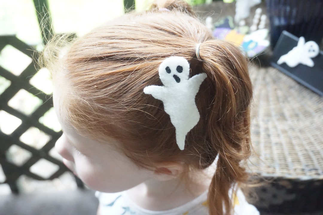 Ghost Hair Clip Wool Felt Halloween Hair Barrett ready to - Etsy