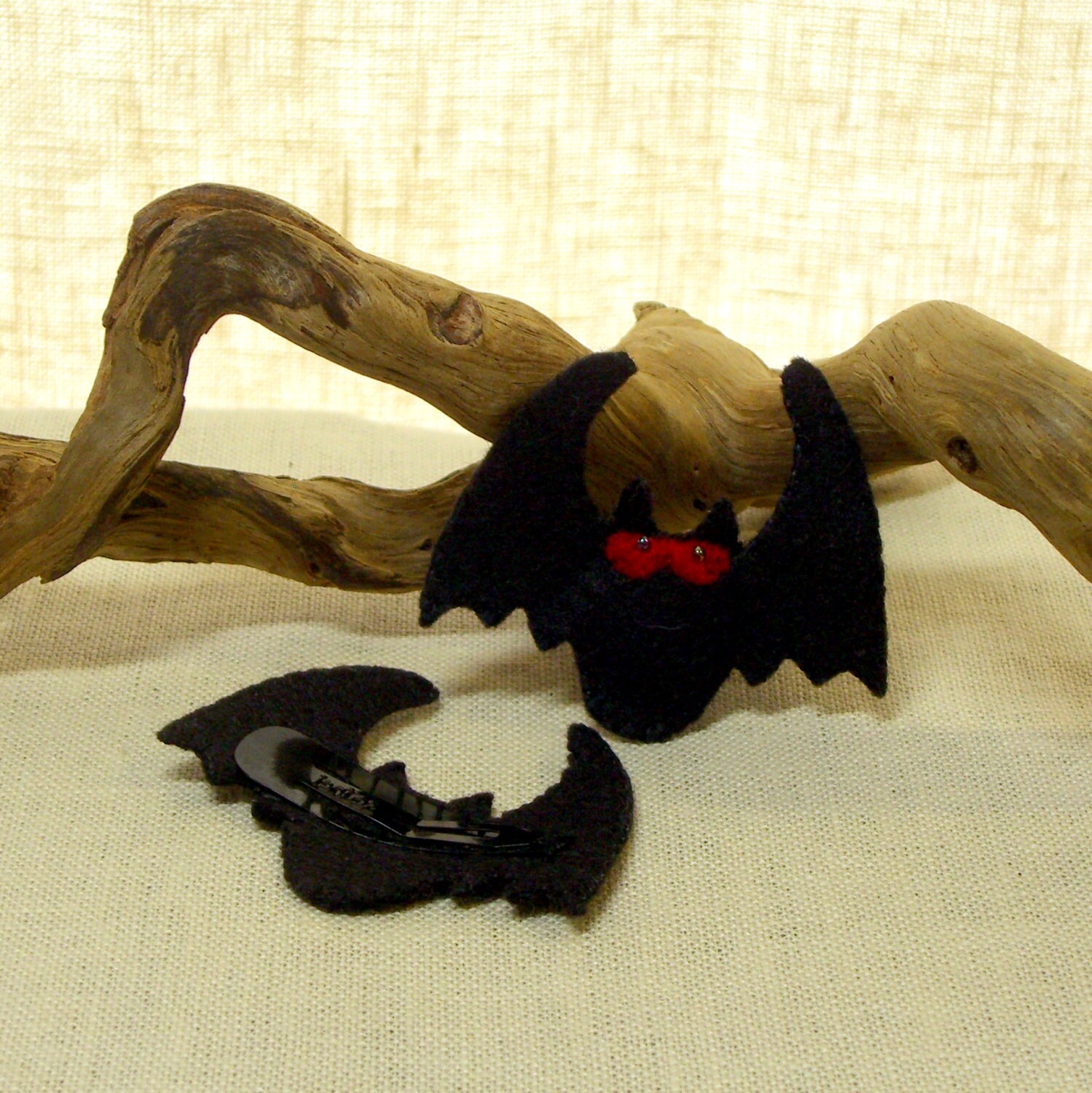 Bat Hair Clip Wool Felt Halloween Hair Accessory Ready to | Etsy