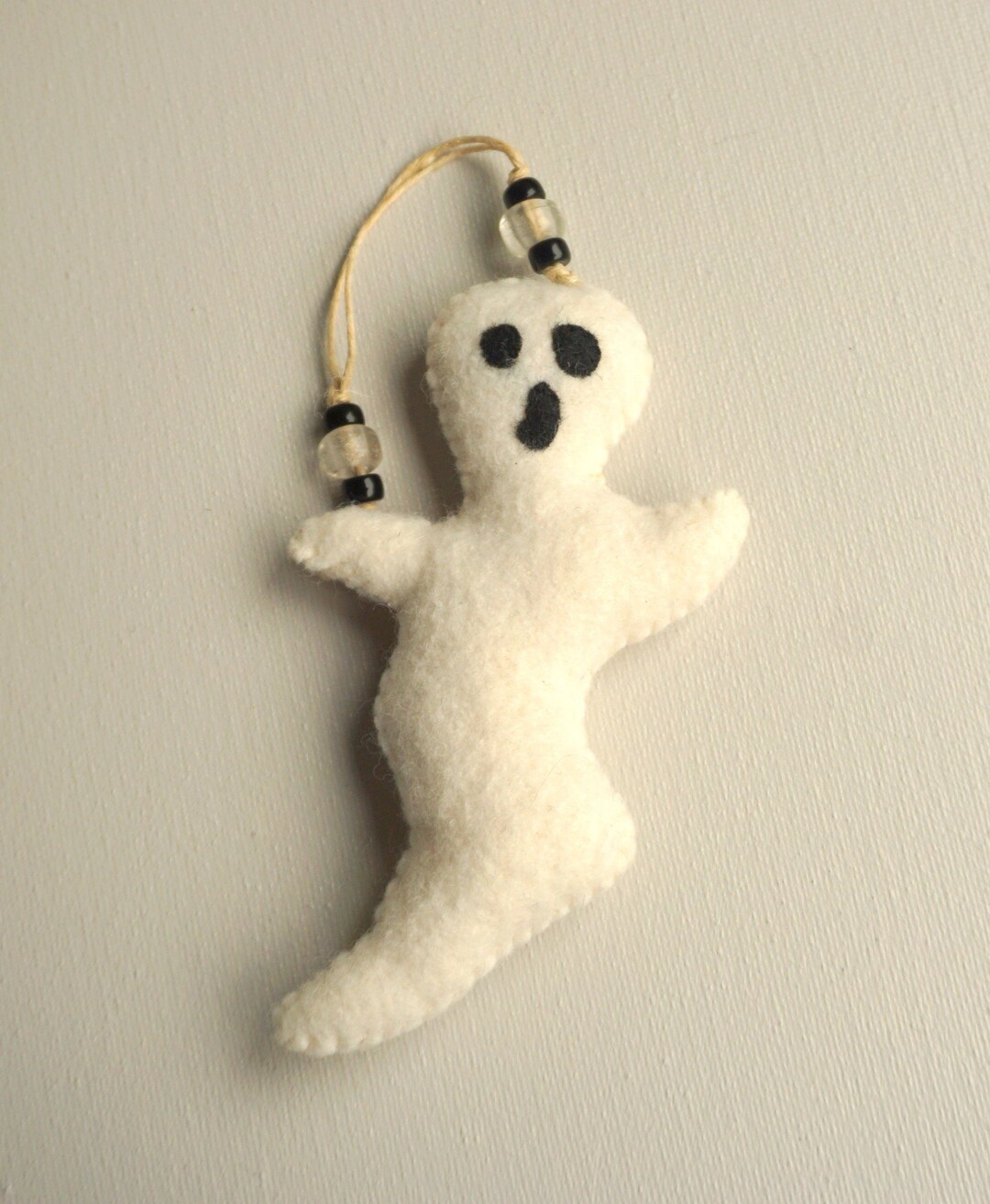 Wool Felt Ghost Ornament 2, Curvy Ghost Halloween Decoration Ready to ...