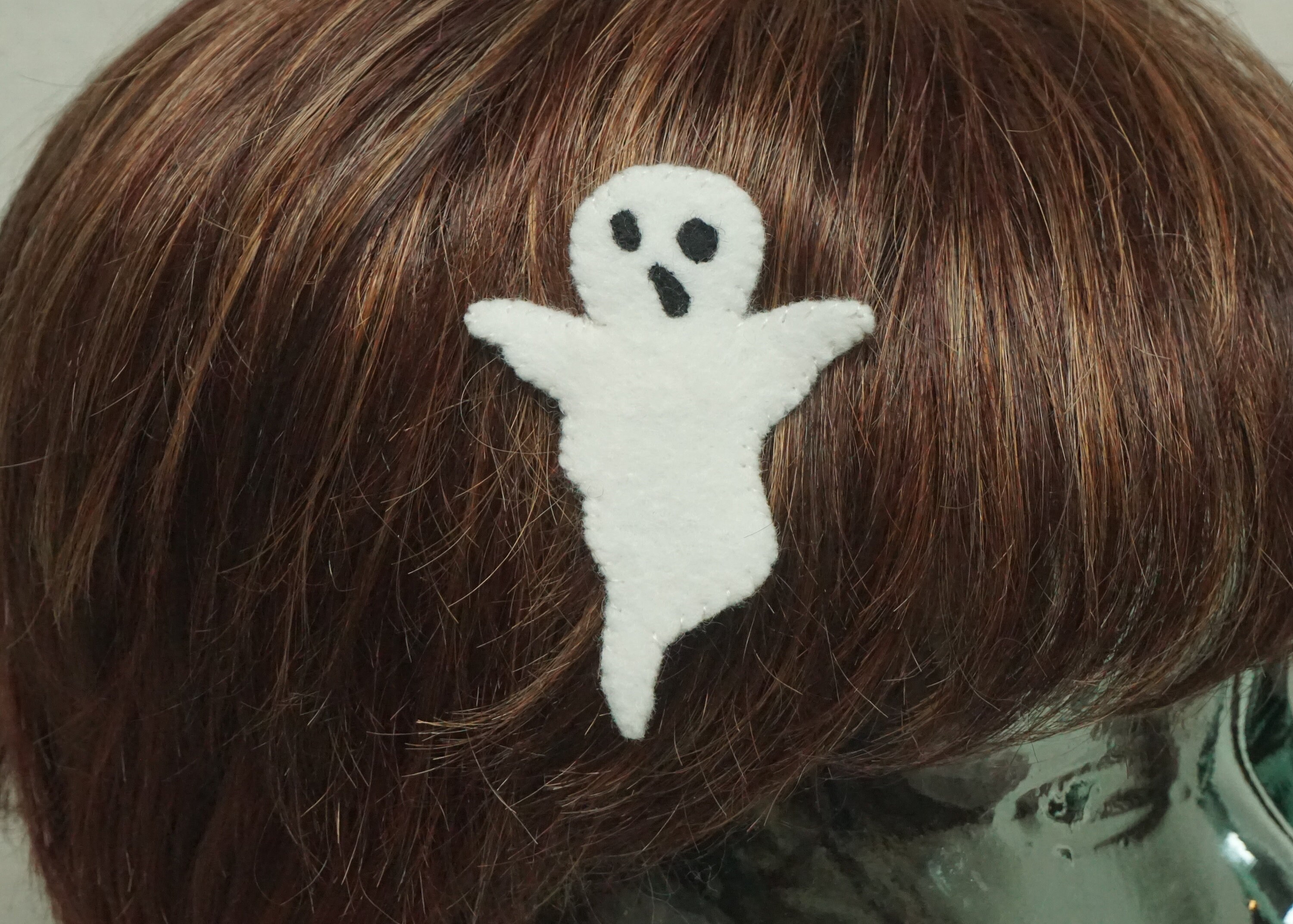 Ghost Hair Clip Wool Felt Halloween Hair Barrett ready to - Etsy