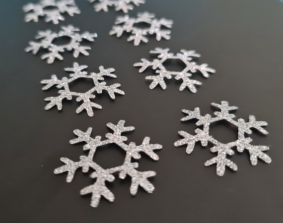 8 X Silver Glitter Frozen Snowflake Fabric HTV Vinyl Iron on T | Etsy