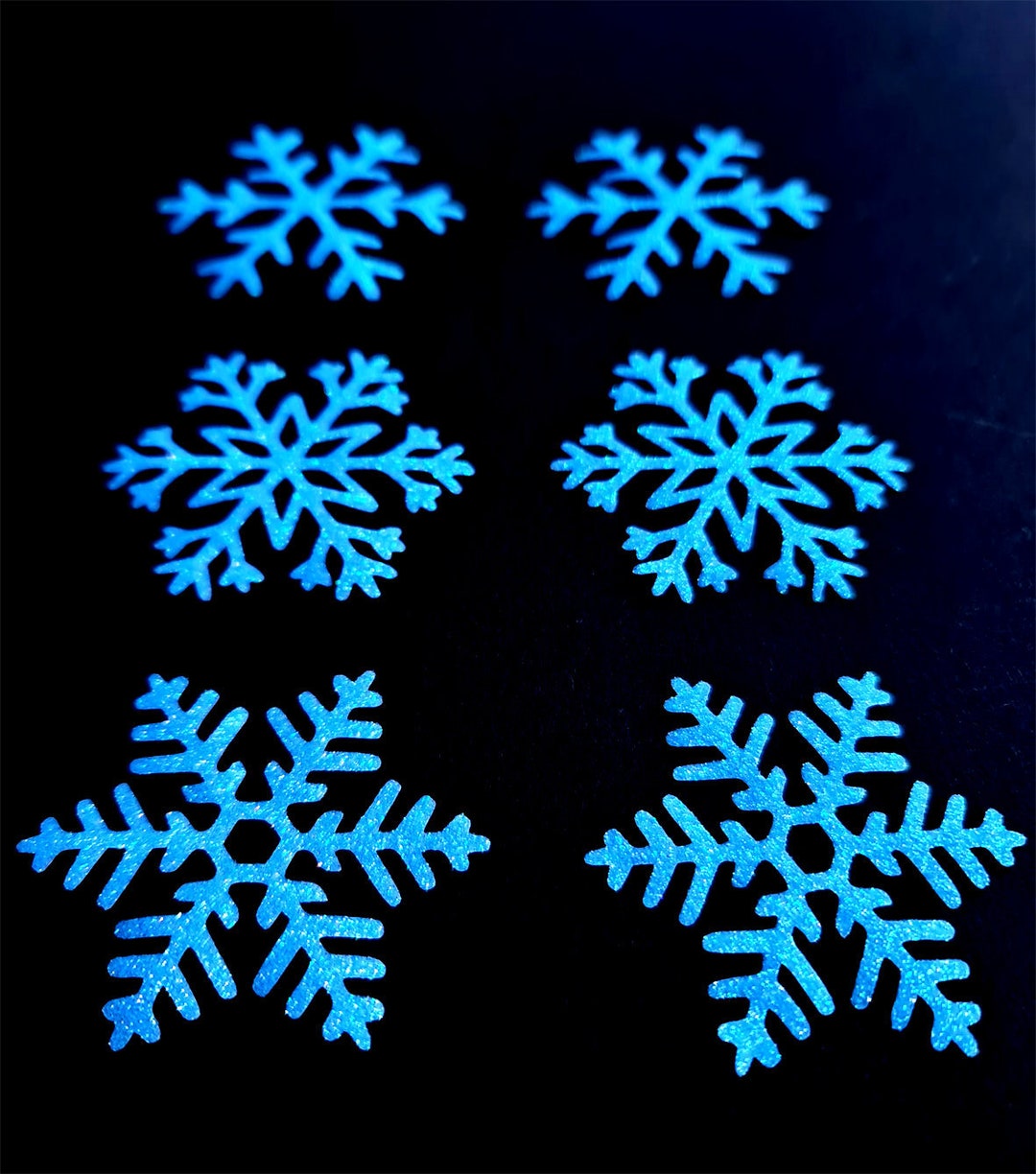 BABY BLUE Ice Frozen Glitter Snowflake Fabric Iron on Tshirt Transfer ...