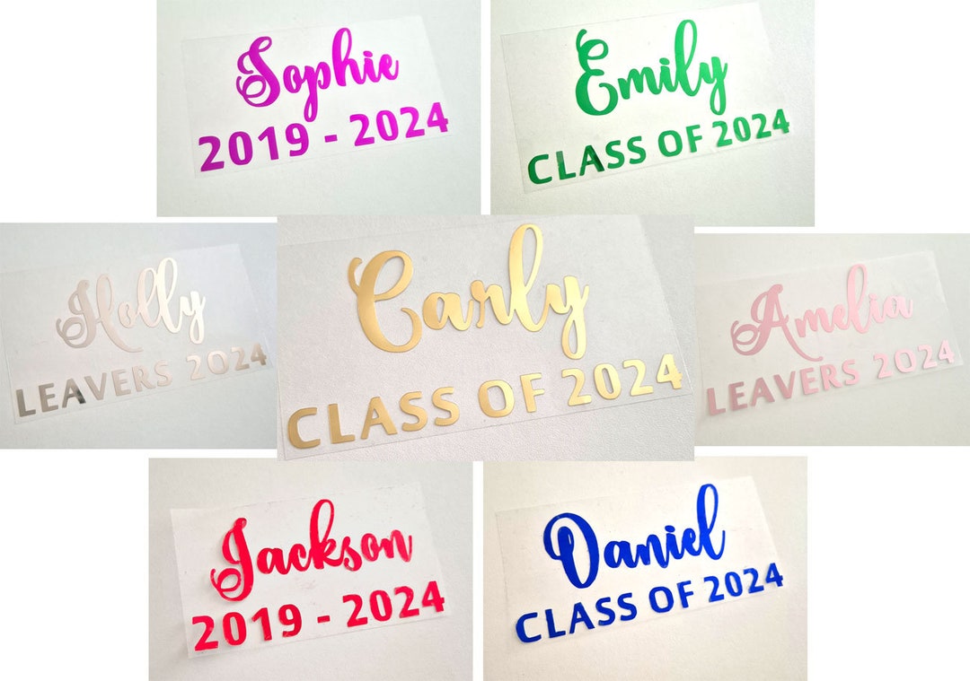 Custom Iron on School Leavers GRADUATION Class of 2024 Personalise T ...