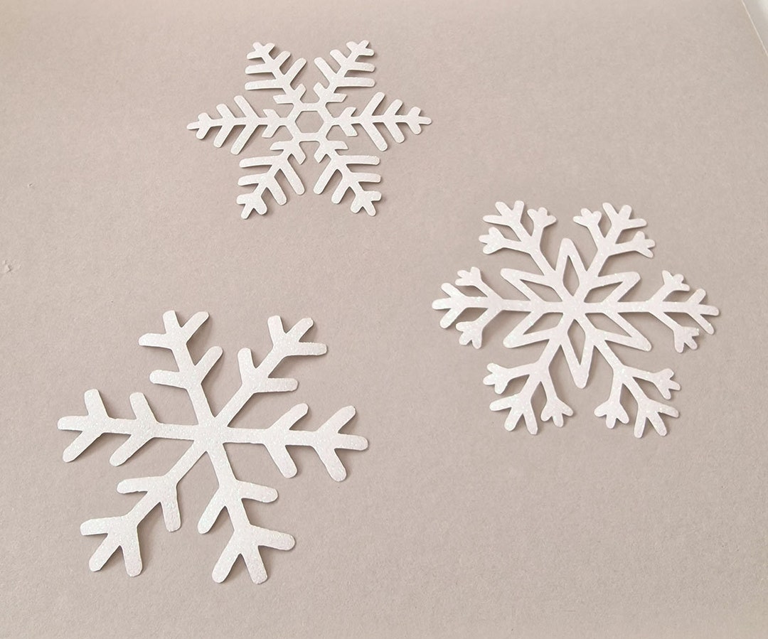 Large 4 Inch WHITE Glitter Christmas Frozen Snowflake Fabric Iron on ...