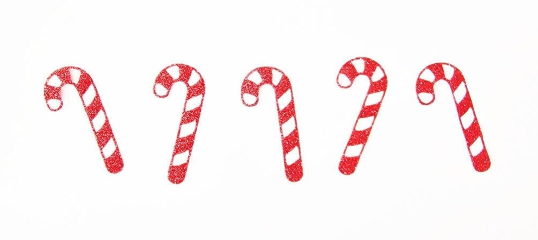 Red Glitter Candy Cane Fabric Iron on Tshirt Transfer Patch 2 Inch ...