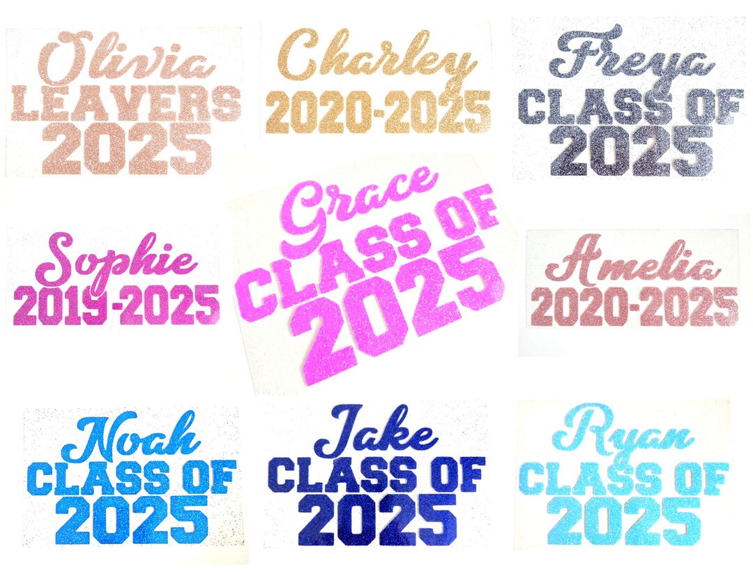 Custom Iron on School Leavers GRADUATION Class of 2025 Personalise T ...