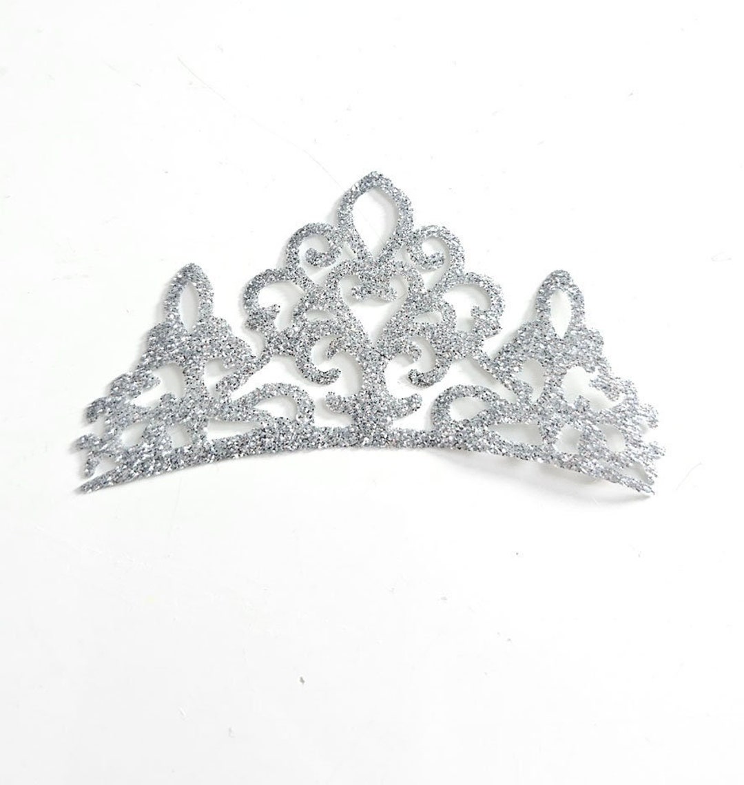 TIARA Fabric Glitter Iron-on Hotfix Fancy Costume Personalise Tshirt ...