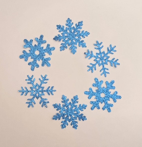 MID BLUE Ice Frozen Glitter Snowflake Fabric Iron on Tshirt - Etsy
