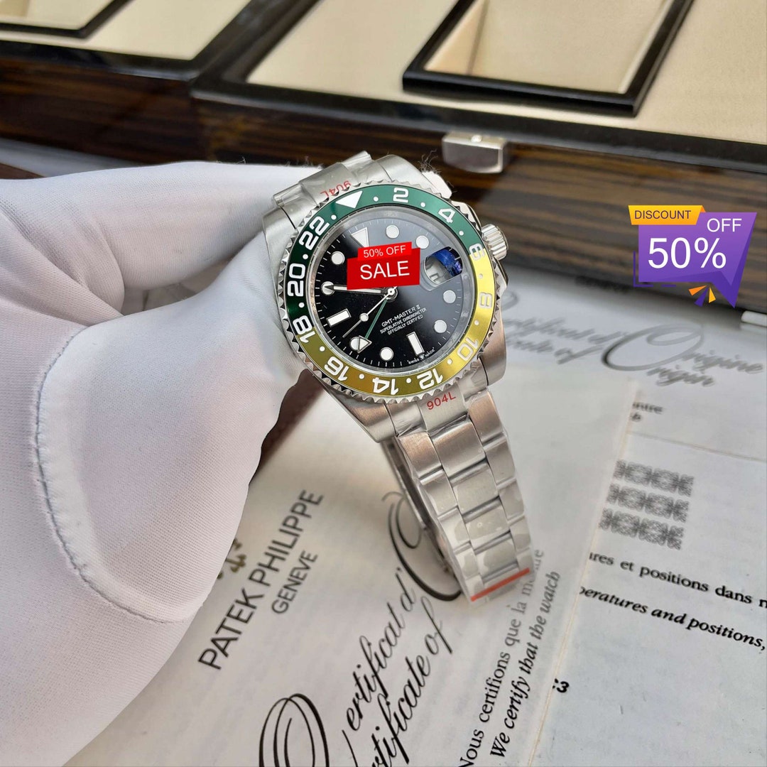 R-o-le-x Gmt Master II Root Beer Watch Green and Yellow - Etsy