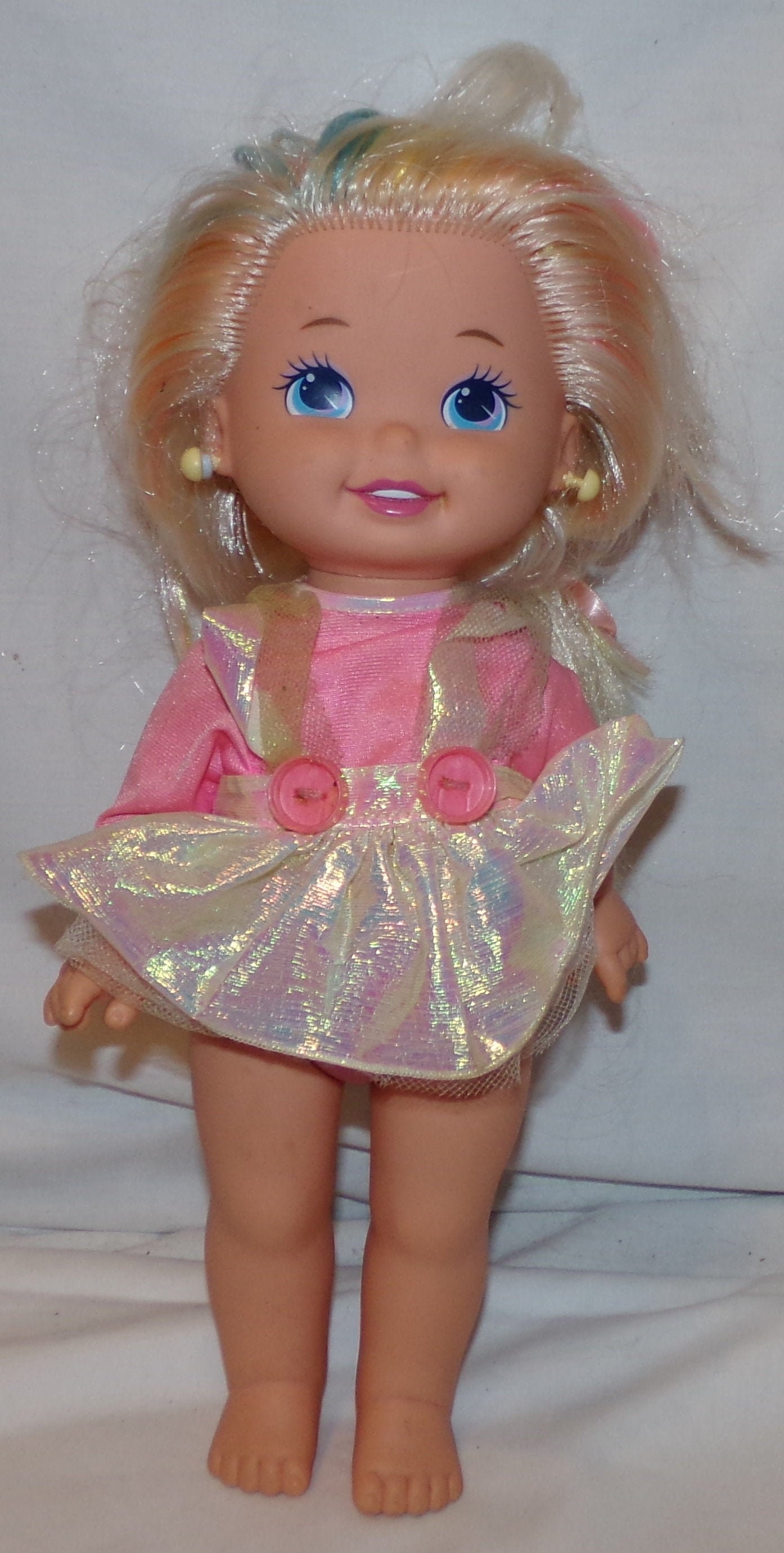 Penni Secrets Doll Vtg Mattel 1993 Baby Toy Earrings Dress 13" Blonde ...