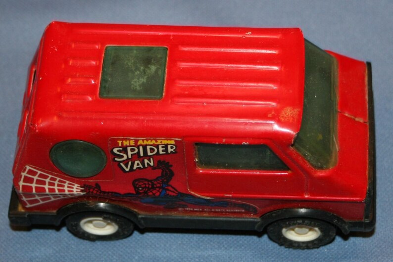 Vtg the Amazing Spider Van Buddy Metal Die Cast Diecast Toy Car Red ...