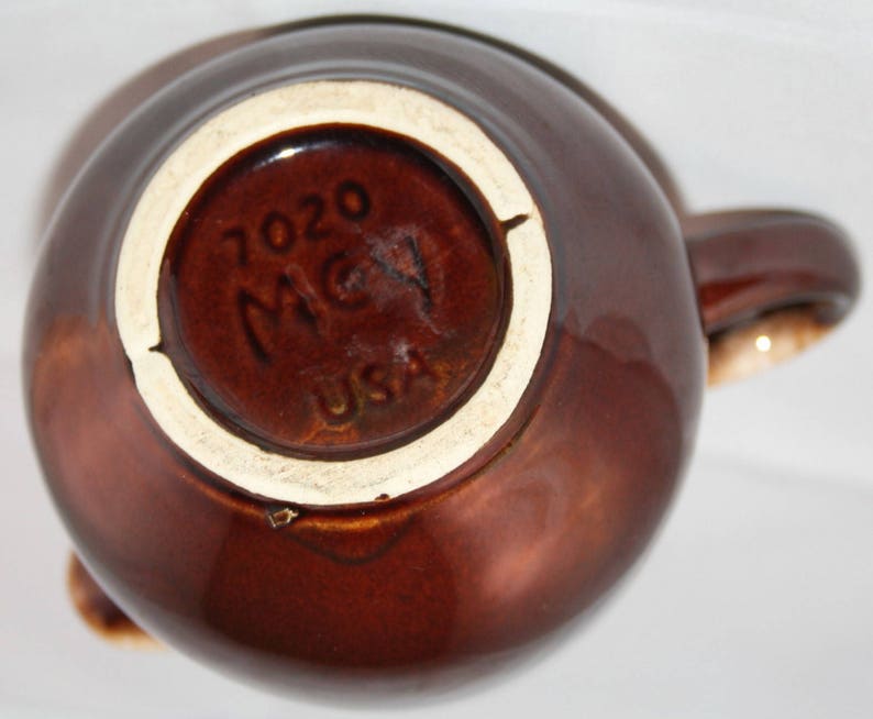 Mccoy Brown Drip Glaze Pottery Cream Pitcher 7020 USA 3 3/4" Oven Proof ...