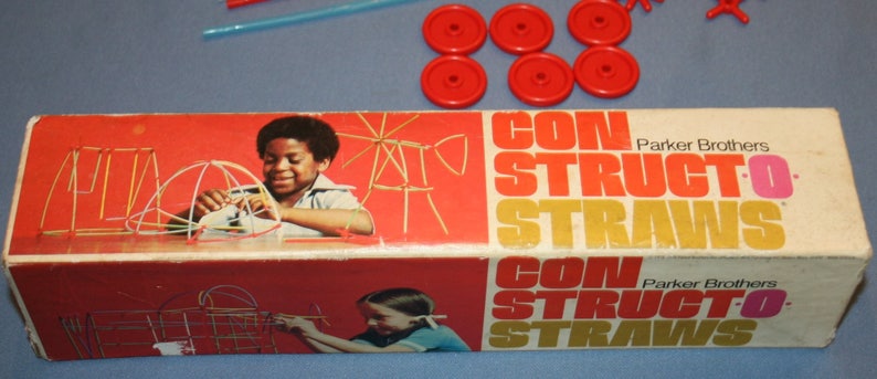 Vtg Con Struct-o Straws Game Toy Parker Brothers Vtg Vintage 268 Pcs ...