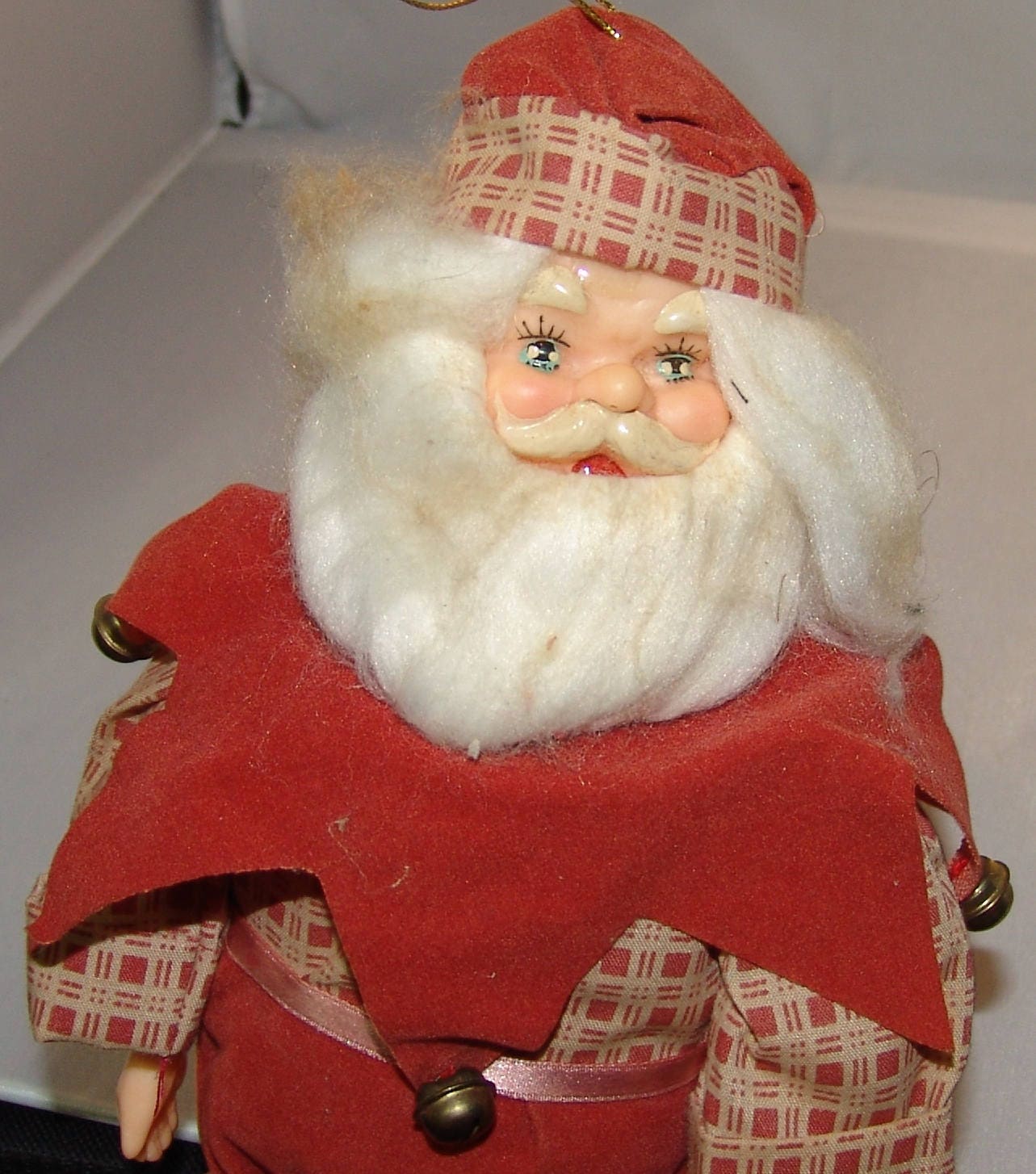 Vtg Santa Claus Figure Doll 12 Christmas Holiday Rust Bendable Leg ...