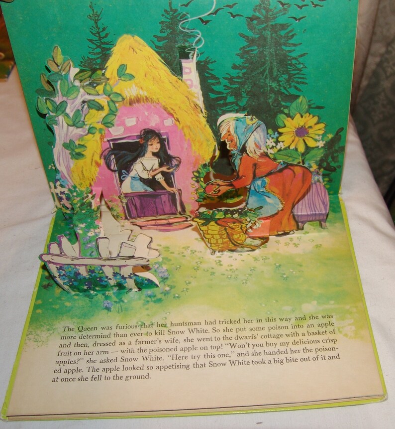 Snow White Fairy Tale Pop up Book Vtg Columbia South America Fantasy - Etsy