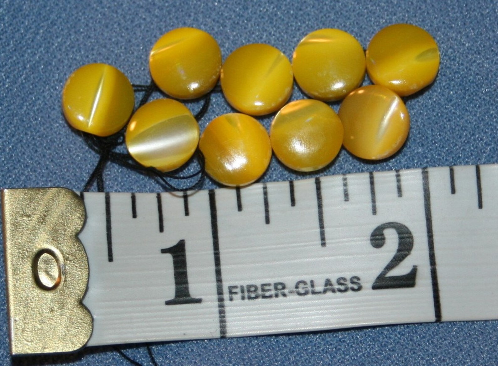 9 Pcs Vtg Yellow Shank Buttons Round Small Vintage Sewing Crafts Doll ...