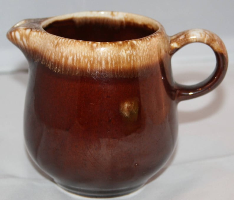 Mccoy Brown Drip Glaze Pottery Cream Pitcher 7020 USA 3 3/4" Oven Proof ...