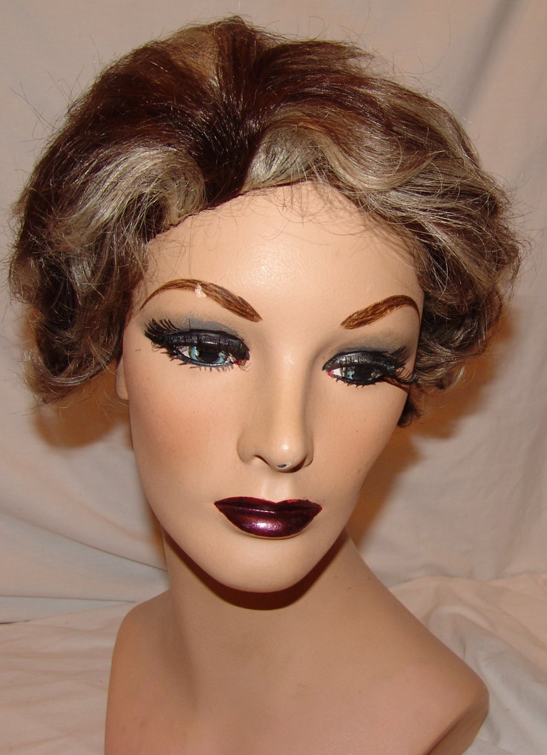 Vtg Modacrylic Wig Salt Pepper Brown White Hair Piece Womens Bob - Etsy