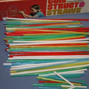 Vtg Con Struct-o Straws Game Toy Parker Brothers Vtg Vintage 268 Pcs ...