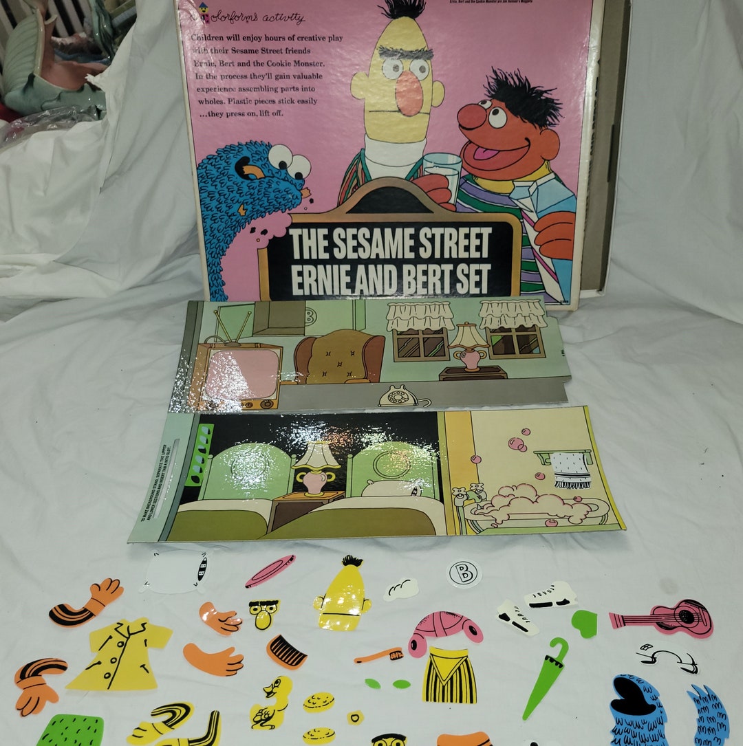 Sesame Street, Ernie, Bert, Colorforms, Activity Set, Toy, Vintage ...