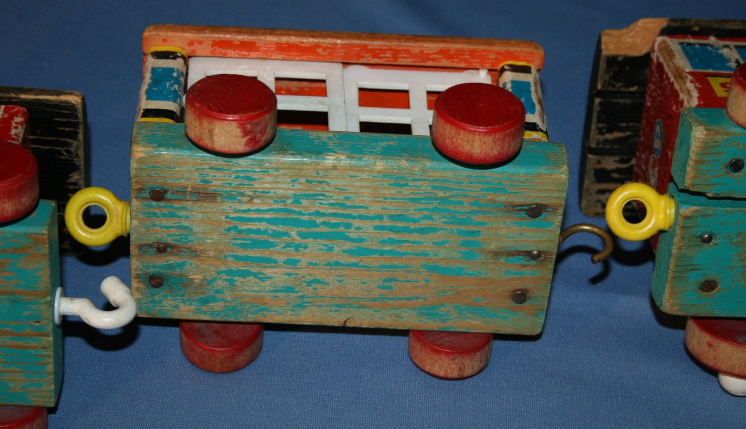 Vtg Fisher Price Huffy Puffy Railroad Train 3 Pcs Wood Wooden - Etsy