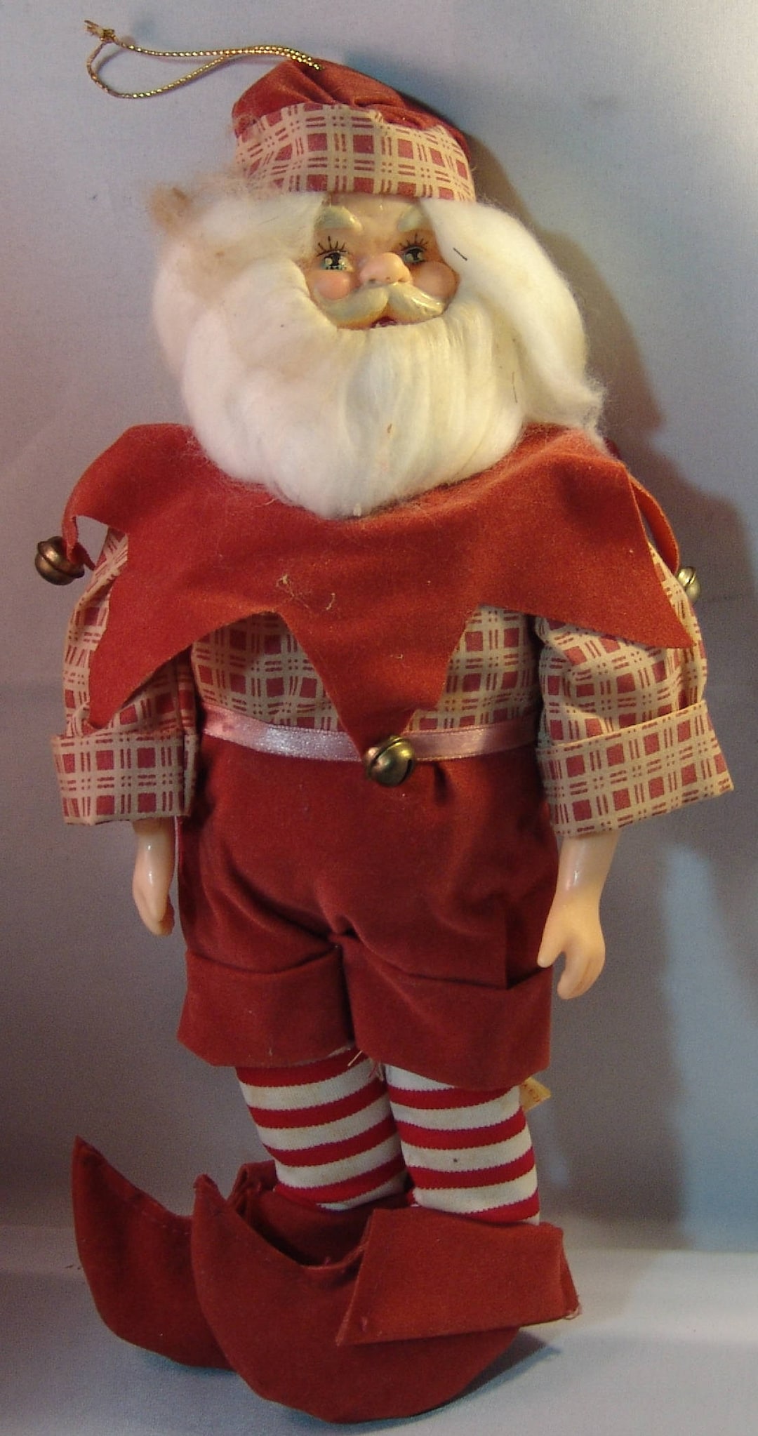 Vtg Santa Claus Figure Doll 12" Christmas Holiday Rust Bendable Leg ...