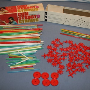 Vtg Con Struct-o Straws Game Toy Parker Brothers Vtg Vintage 268 Pcs ...