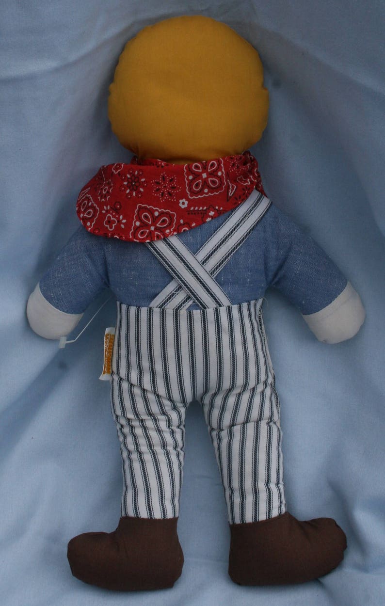 Vtg Plush Haystacker Man Plush Train Conductor Farmer Engineer RARE 16 ...