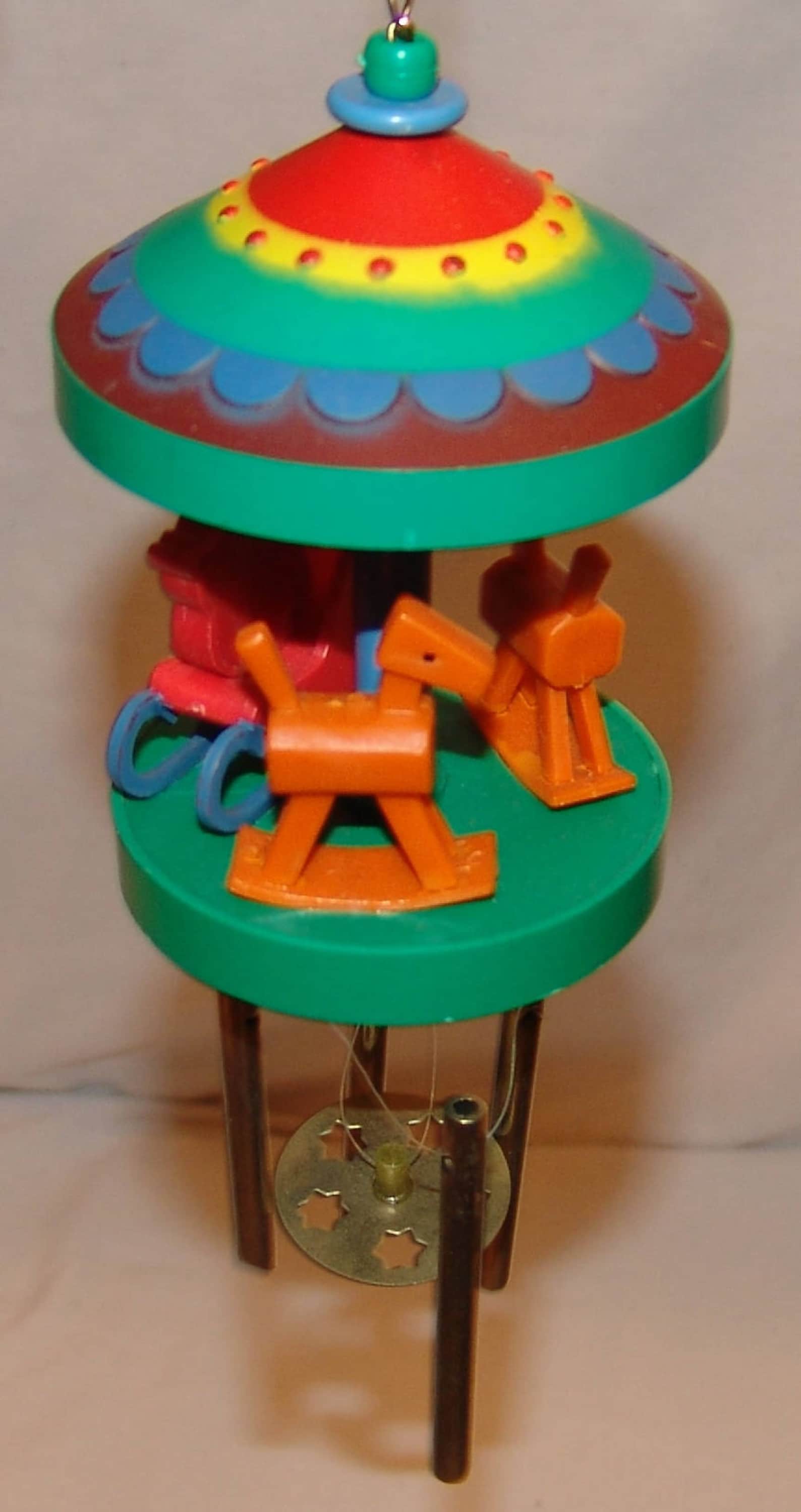 Carousel Wind Chime Vtg 1979 Plastic New WA Hong Kong Christmas Santa ...