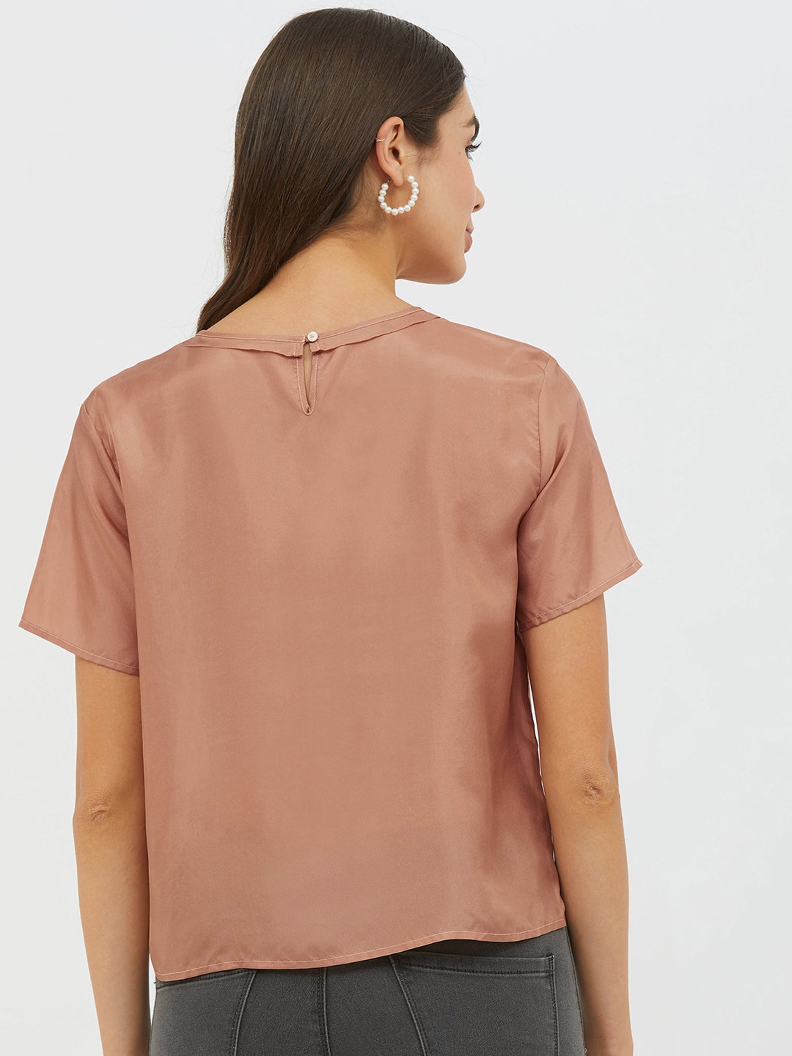Habutai Silk Short Sleeve Top for Women Brown Silk Blouse - Etsy