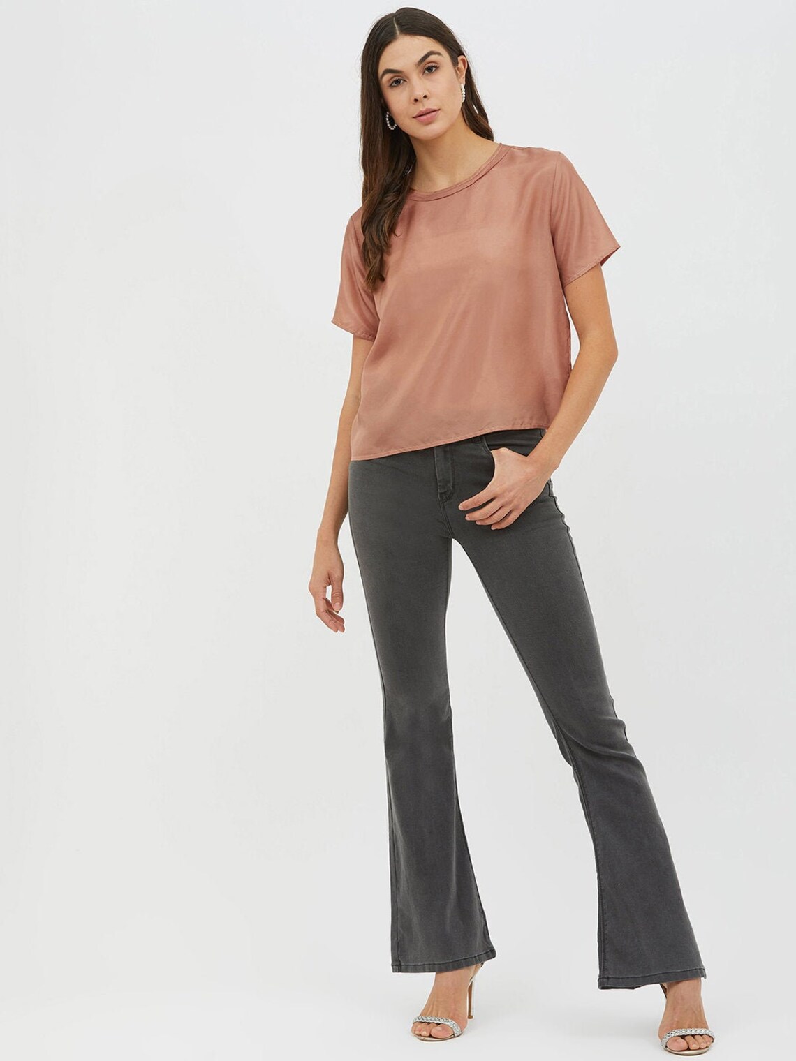 Habutai Silk Short Sleeve Top for Women Brown Silk Blouse - Etsy