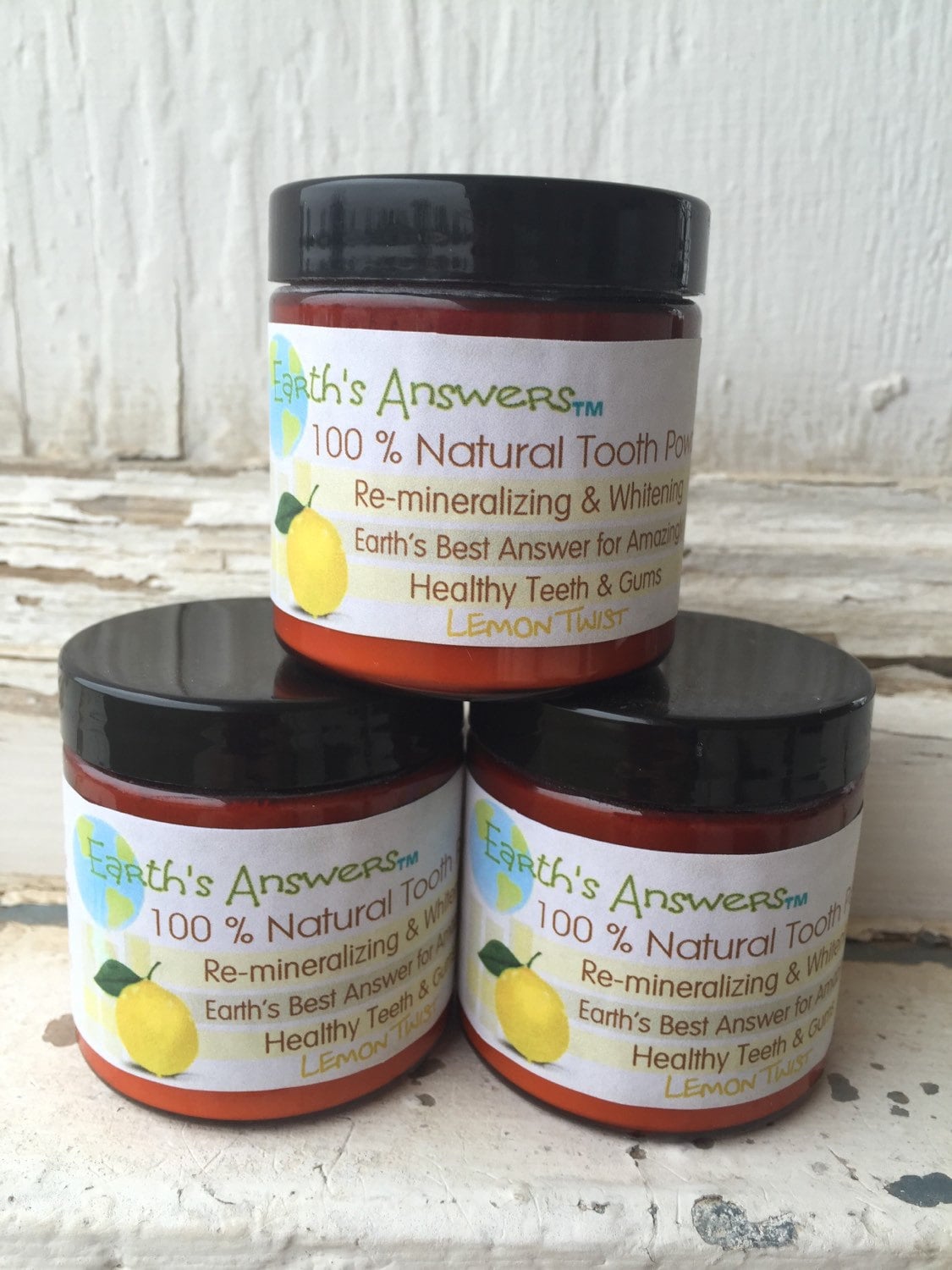 100% Natural Earth Clay Tooth Powder Lemon Twist With Frankincense and ...