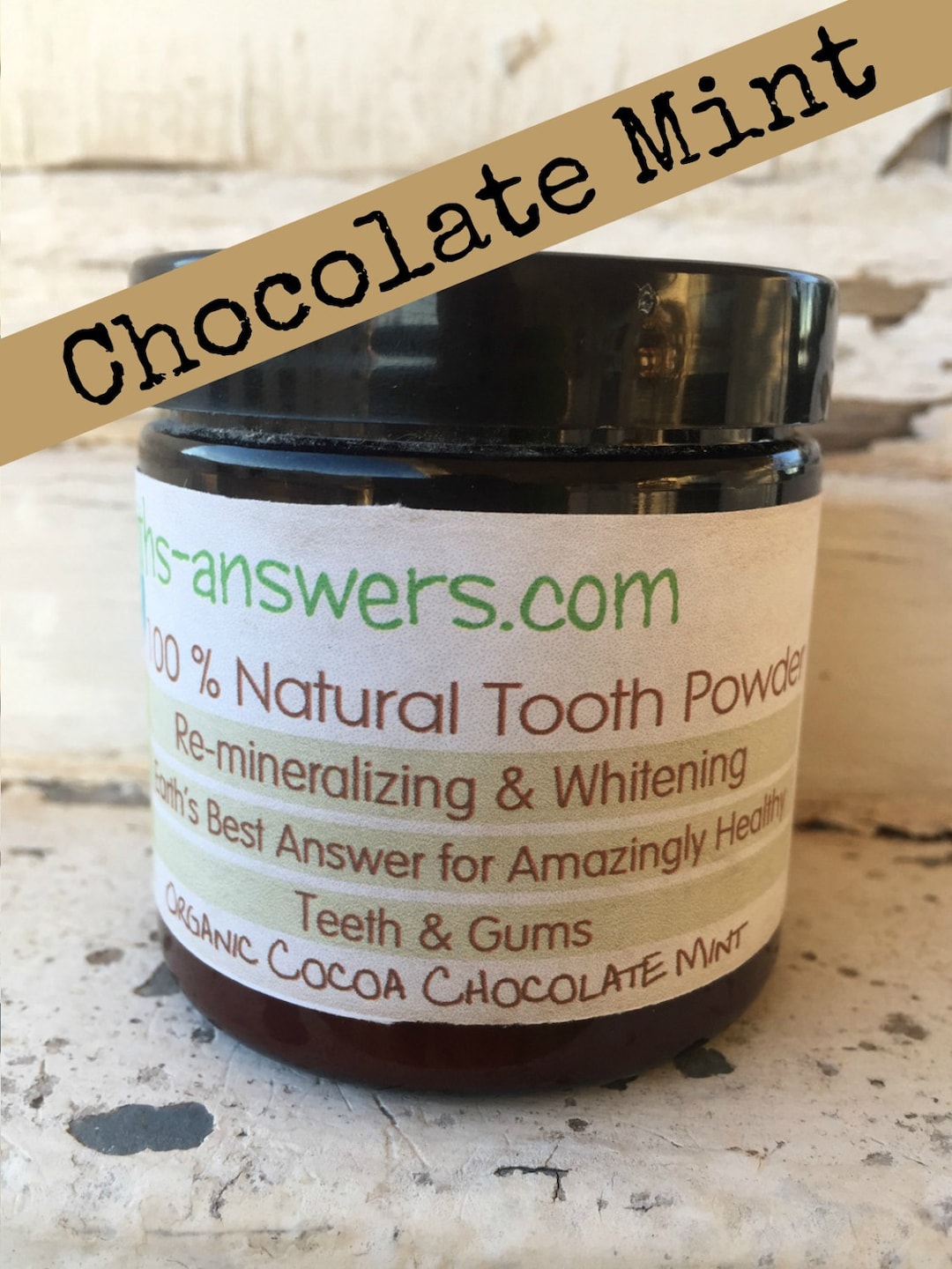 Organic Dark Cocoa Chocolate Mint Tooth Powder Tooth Whitener ...