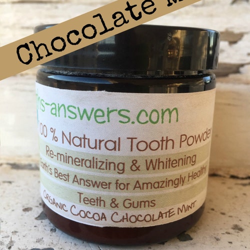 Organic Dark Cocoa Chocolate Mint Tooth Powder Tooth Whitener - Etsy